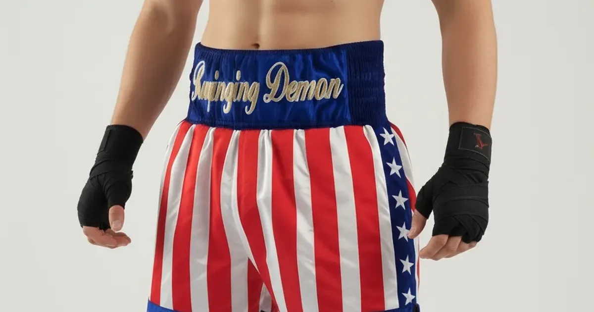 Custom Boxing Shorts | CREED Design Retro Satin with Velour & Glitter ...