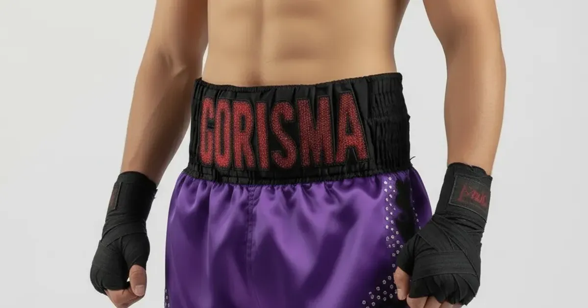 Custom Boxing Shorts | GGG Design Retro Purple Satin with Crystals ...
