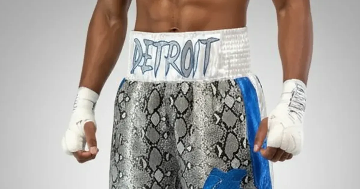 Cotto Custom Boxing Shorts | Black Snake Leatherette & Blue Metallic ...