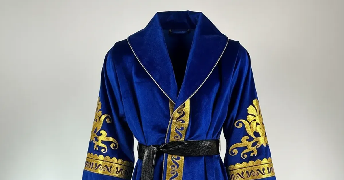 GGG Custom Boxing Robe | Blue Velour with Gold Embellishment ...