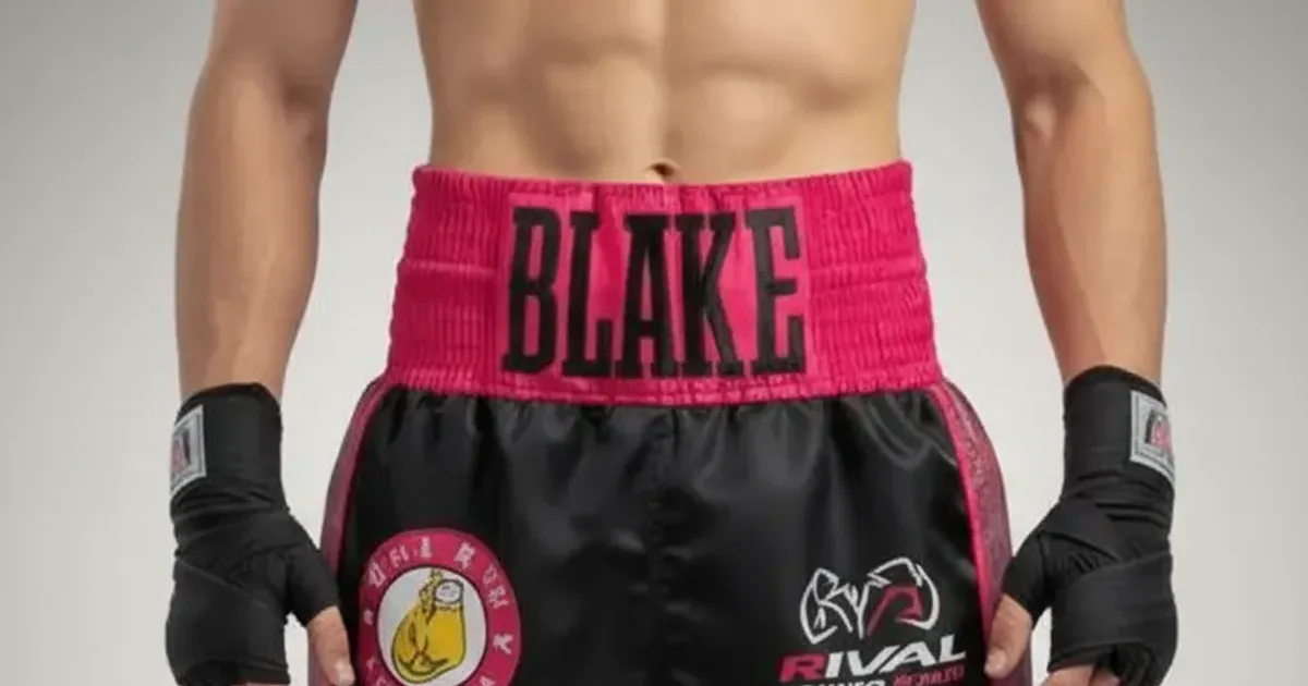 SIDE STRIPE Design Custom Boxing Shorts – Black Satin & Pink ...
