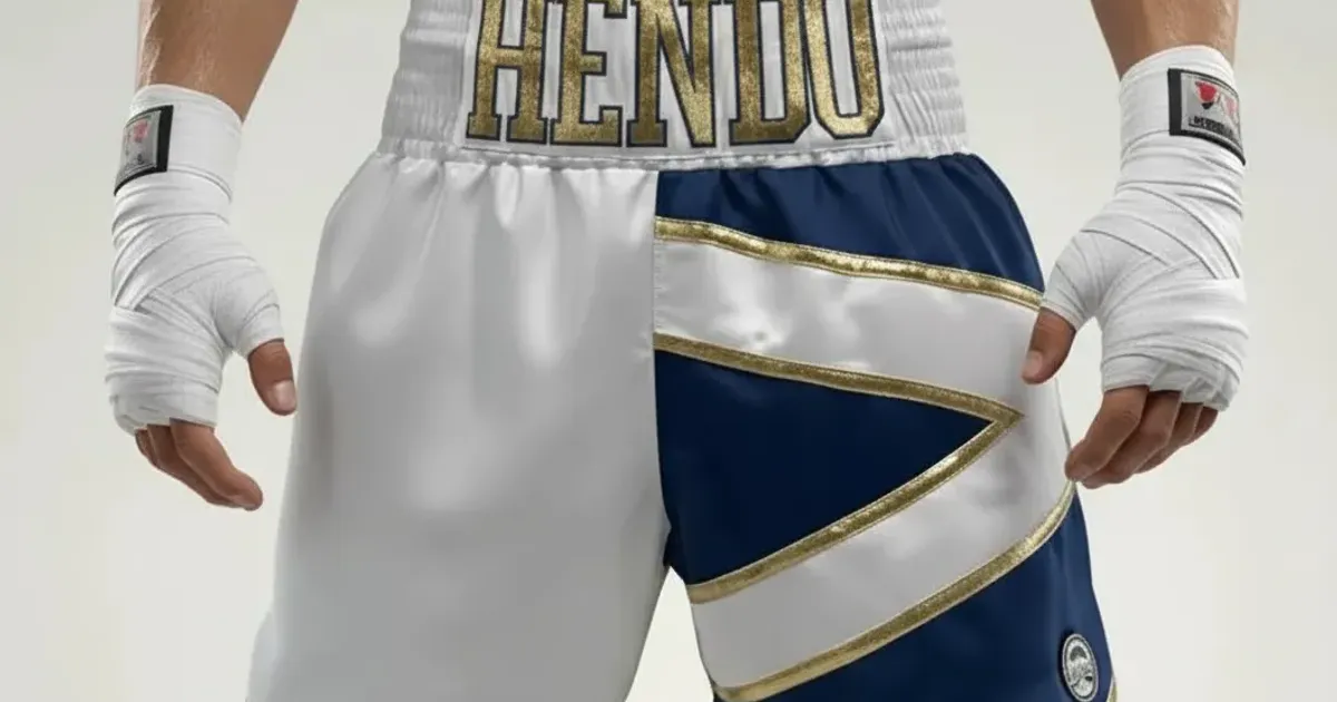 White & Blue Kyle H | Gallery | Custom Boxing Shorts & Trunks | Boxxerworld
