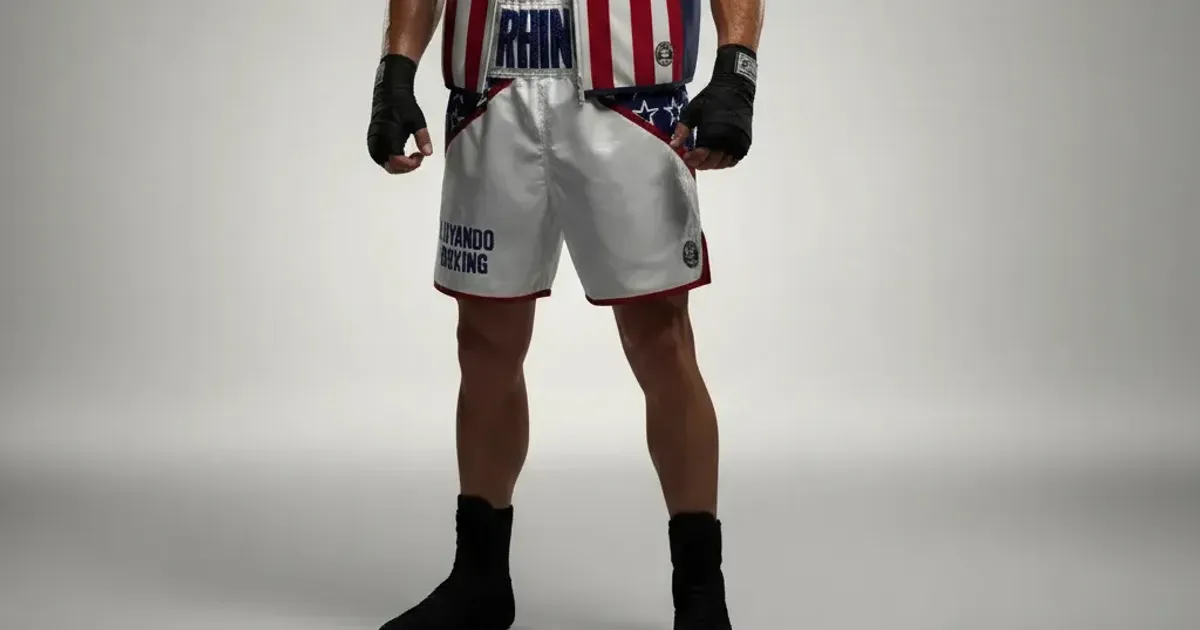 Red, White and Blue Boxing Club Kit with Velvet Shorts | Gallery | Full ...